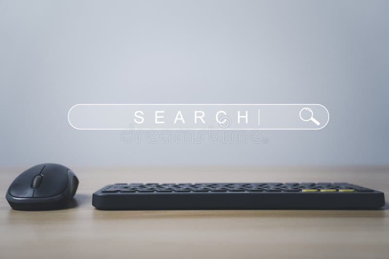 Search Engine Icon Bar Website with Mouse and Wireless Computer ...