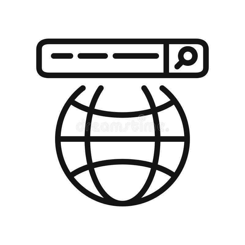 Search Engine Icon Black and White Illustration Stock Vector ...