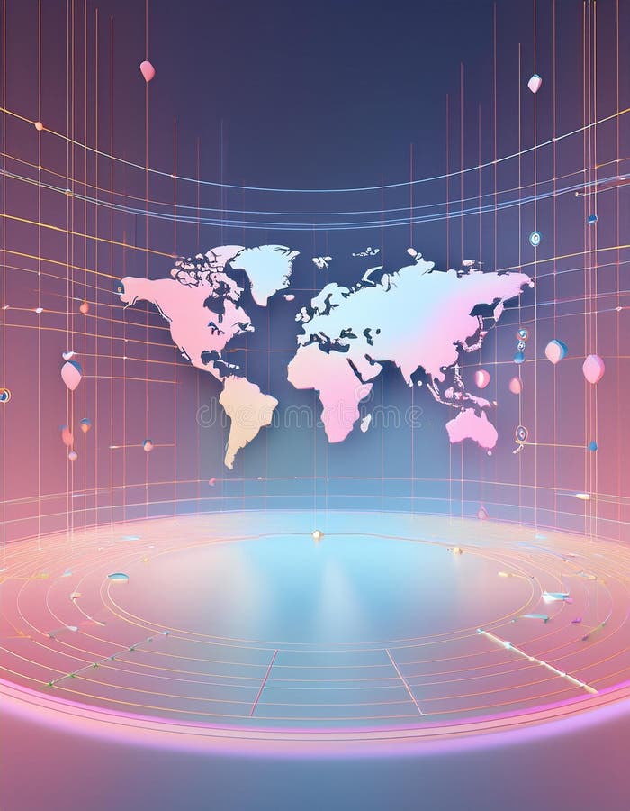 Search Engine Interface Projecting a Holographic World Map with Data ...