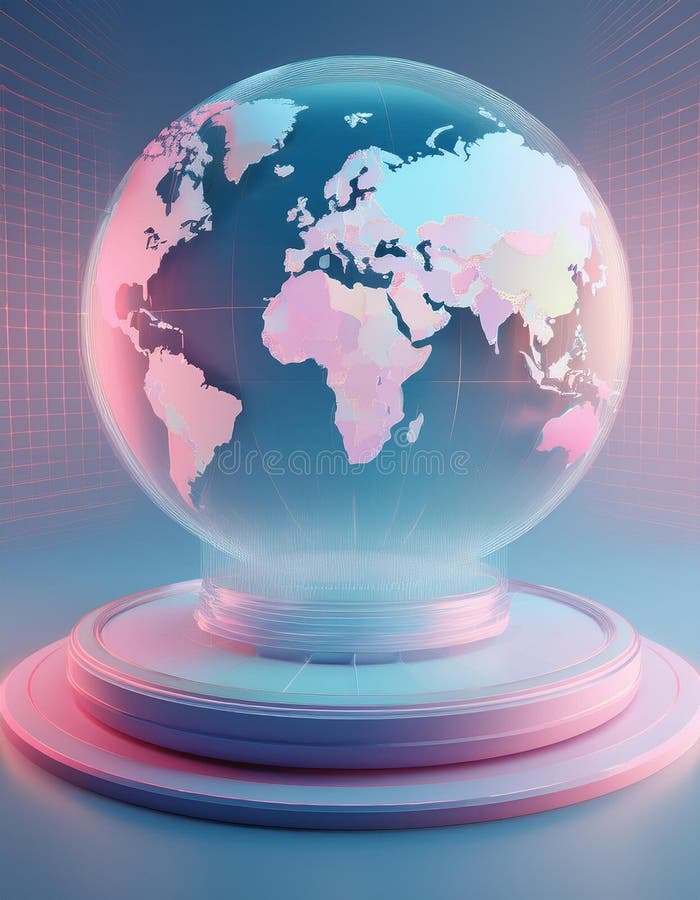 Search Engine Interface Projecting a Holographic World Map with Data ...