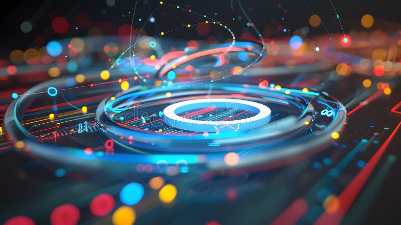 Search Engine Logo Surrounded by Swirling Data. Stock Illustration ...