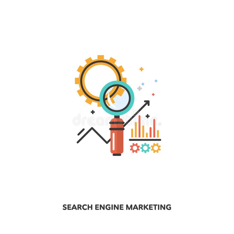 Search Engine Marketing Concept Design. Vector Line Design. Stock ...