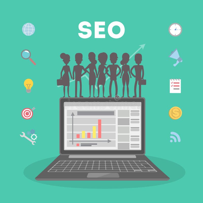 Search Engine Optimization Concept Stock Vector - Illustration of ...