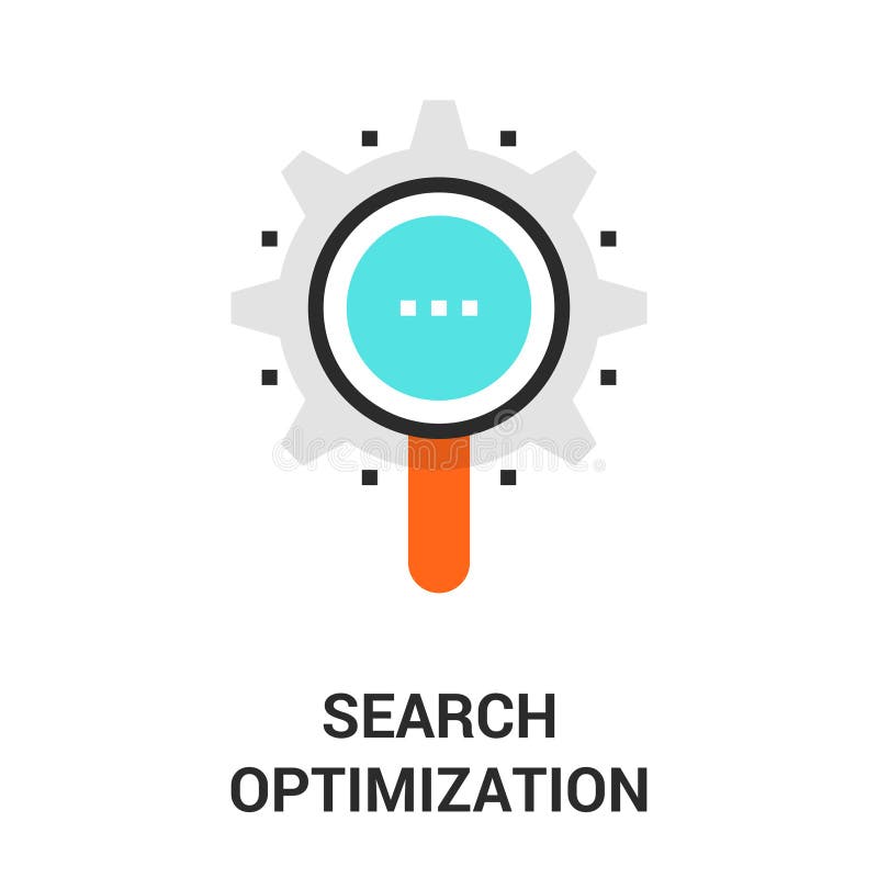 Search Engine Optimization Flat Line Icon Design Concept Stock Vector ...