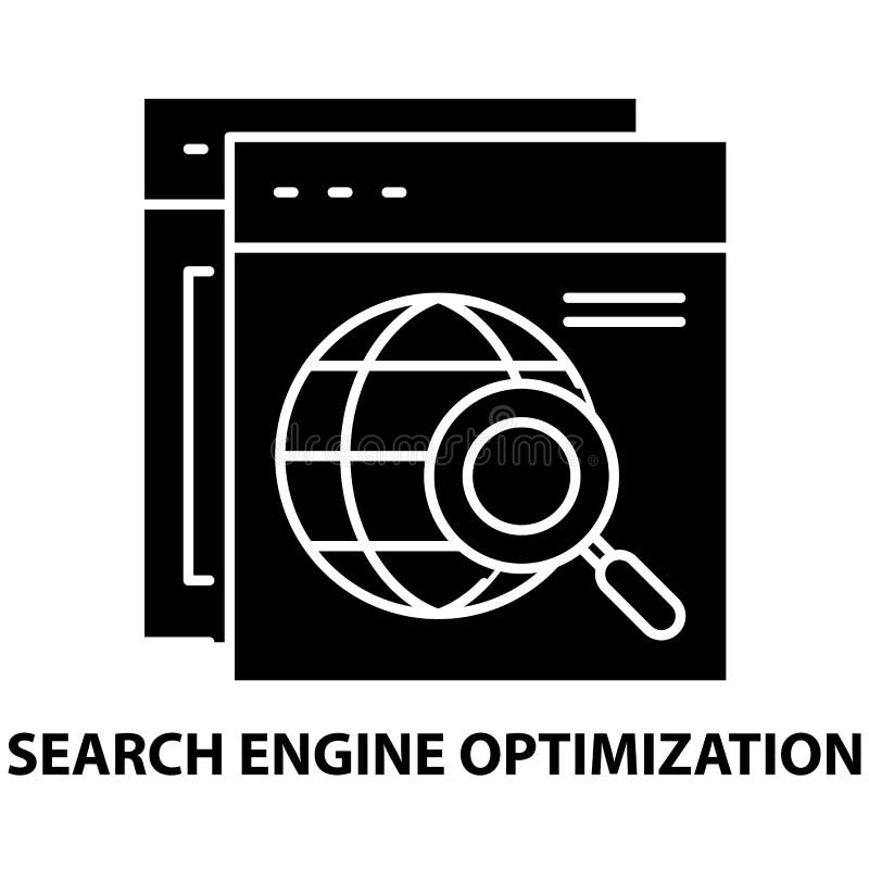 Search Engine Optimization Icon, Black Vector Sign with Editable ...