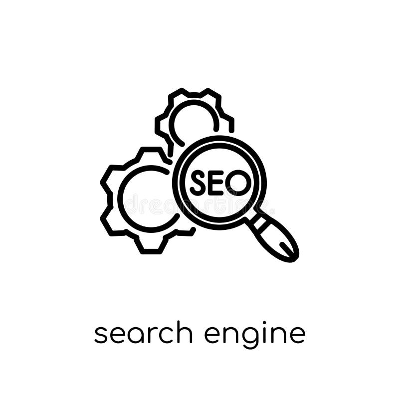 Search Engine Optimization Icon Trendy Modern Flat Linear Vecto Stock Vector Illustration Of