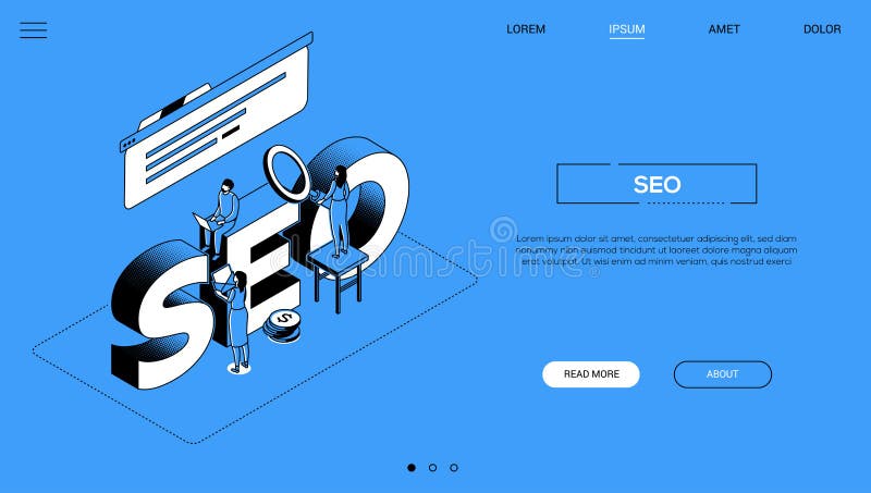 Search Engine Optimization Landing Page Vector Template Stock Vector ...