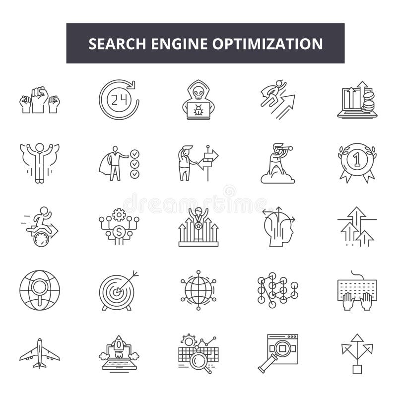 Search Engine Optimization Line Icons, Signs, Vector Set, Outline ...