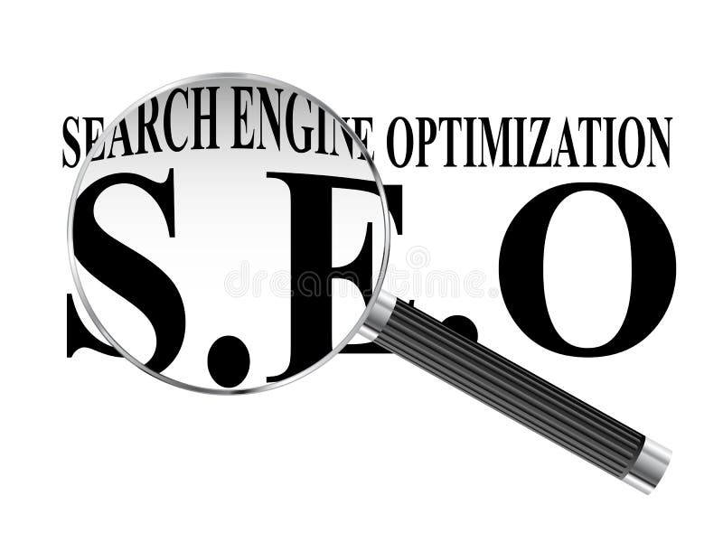 Search Engine Optimization Magnifying Glass Stock Vector - Illustration ...