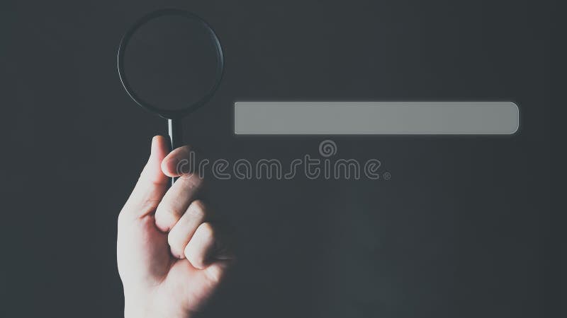 Search Engine Optimization, Search Bar on Virtual Screen with Hand ...