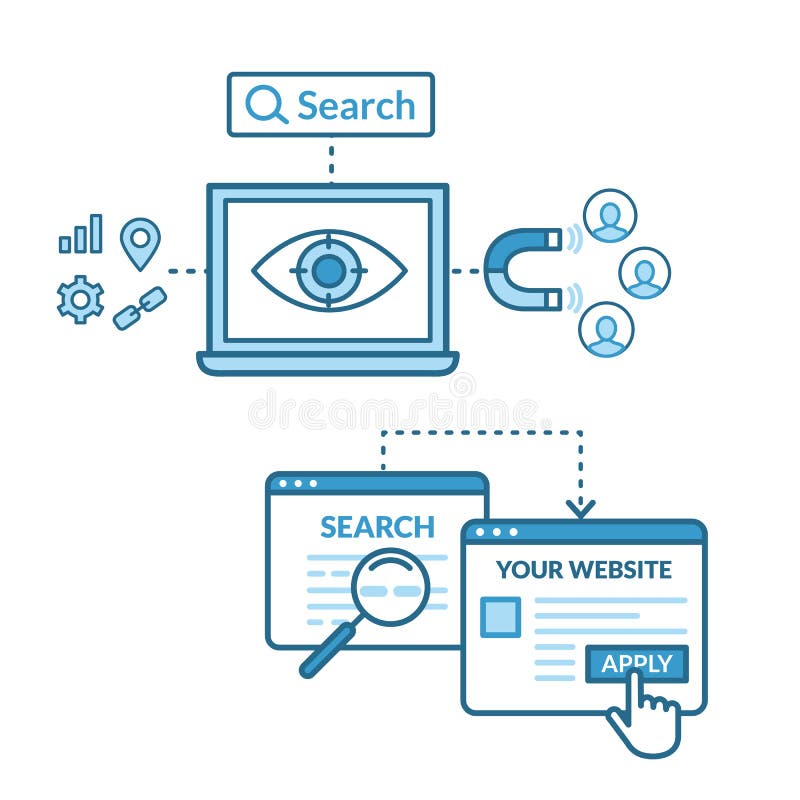 Search Engine Optimization or Seo Concept Stock Vector - Illustration ...