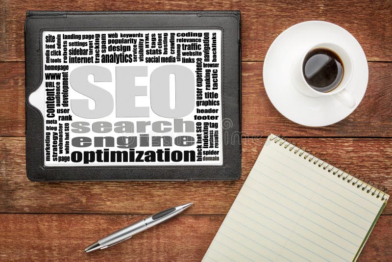 Search Engine Optimization (SEO) Word Cloud Stock Photo - Image of sign ...