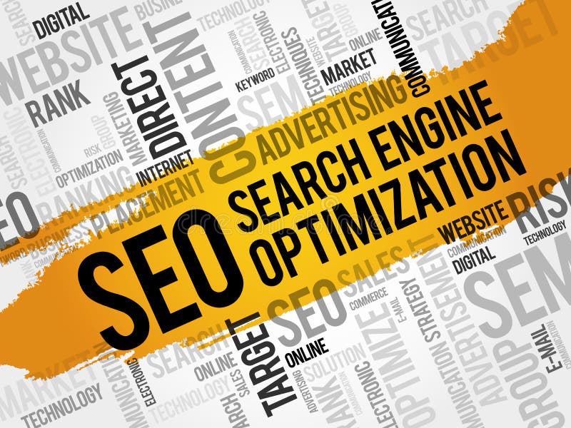 Search Engine Optimization Word Cloud Stock Illustration - Illustration ...