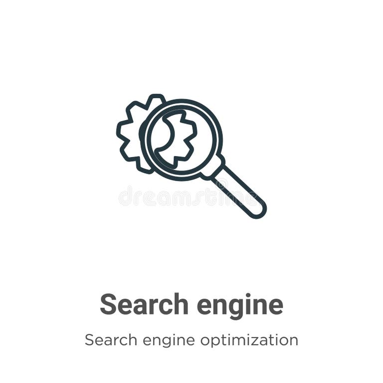 Search Engine Outline Vector Icon. Thin Line Black Search Engine Icon ...
