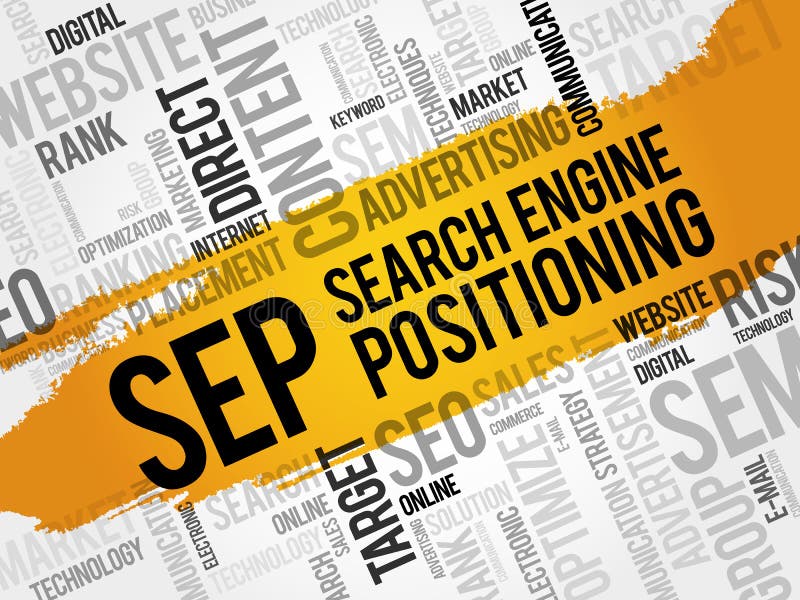 Search Engine Positioning Word Cloud Stock Illustration - Illustration ...