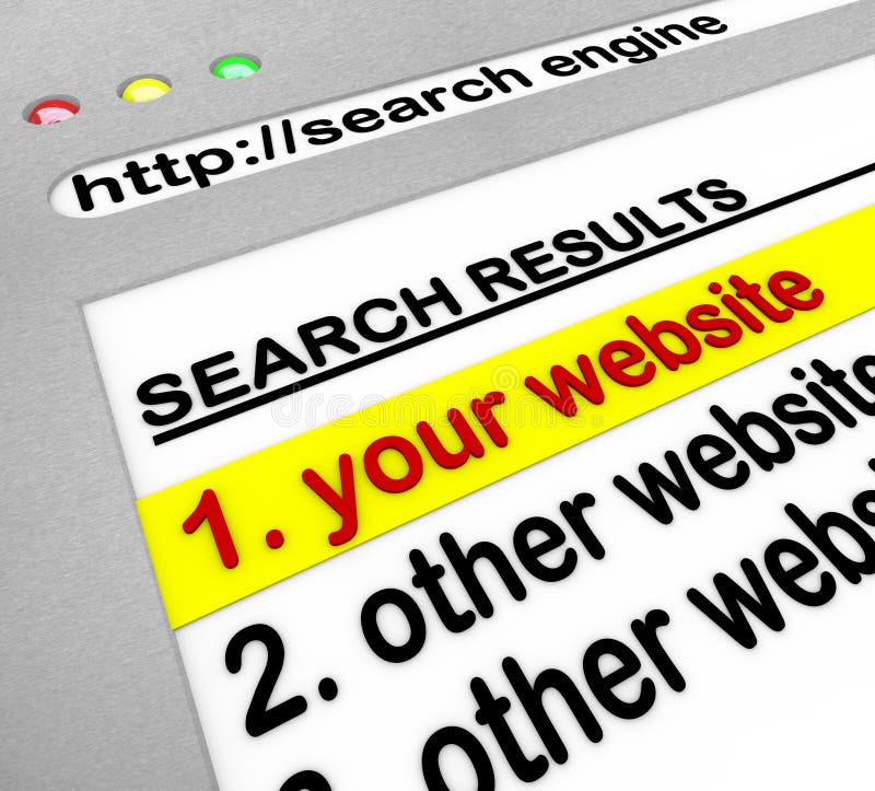 Search Engine Results - Your Site Number One Stock Illustration ...