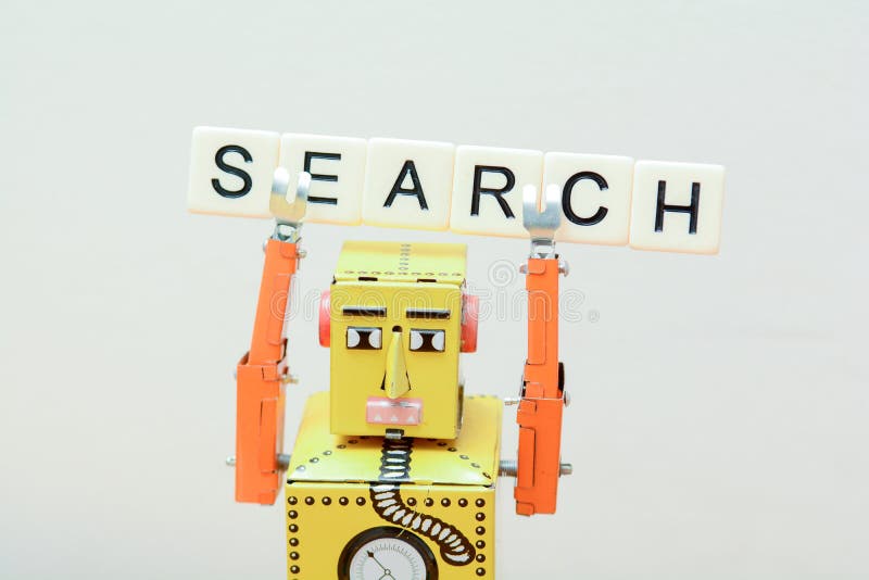 Internet Search Robot is Searching Websites Using AI Metaphor Stock ...