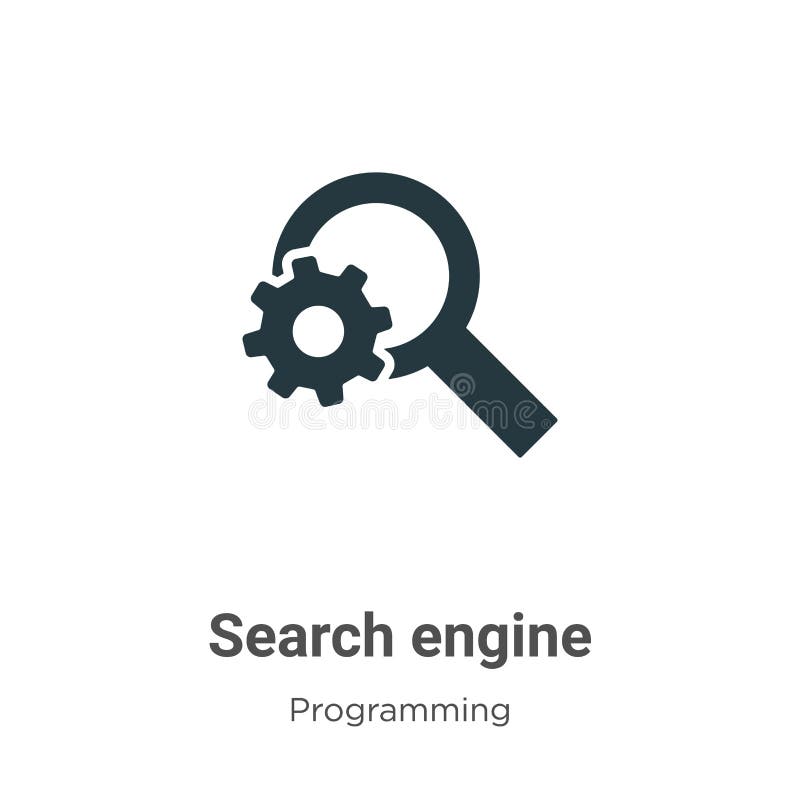 Search Engine Vector Icon on White Background. Flat Vector Search ...
