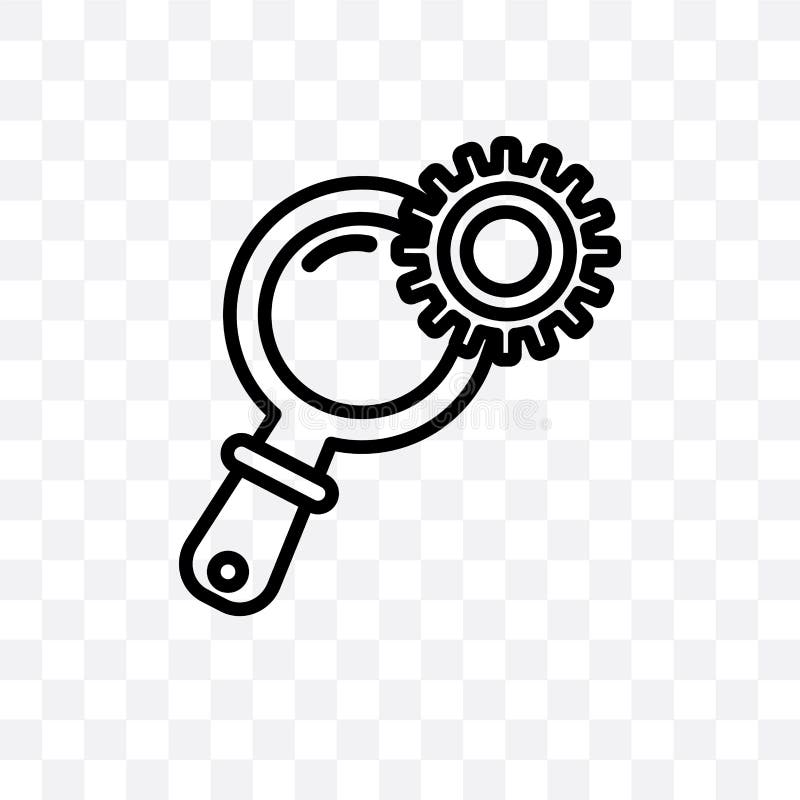 Search Engine Vector Linear Icon Isolated on Transparent Background ...