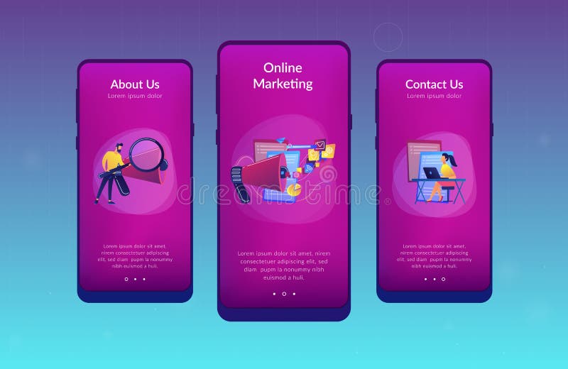 Search Engines Optimization App Interface Template. Stock Vector ...