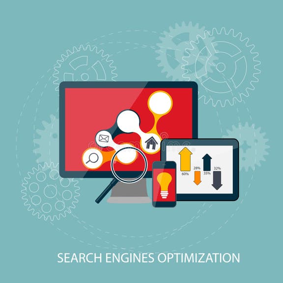 Search Engines Optimization Concept Vector Illustration Stock Vector ...