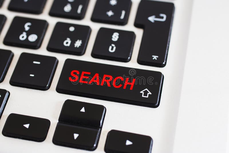 Search Enter Button Key on Black Keyboard Stock Photo - Image of learn ...