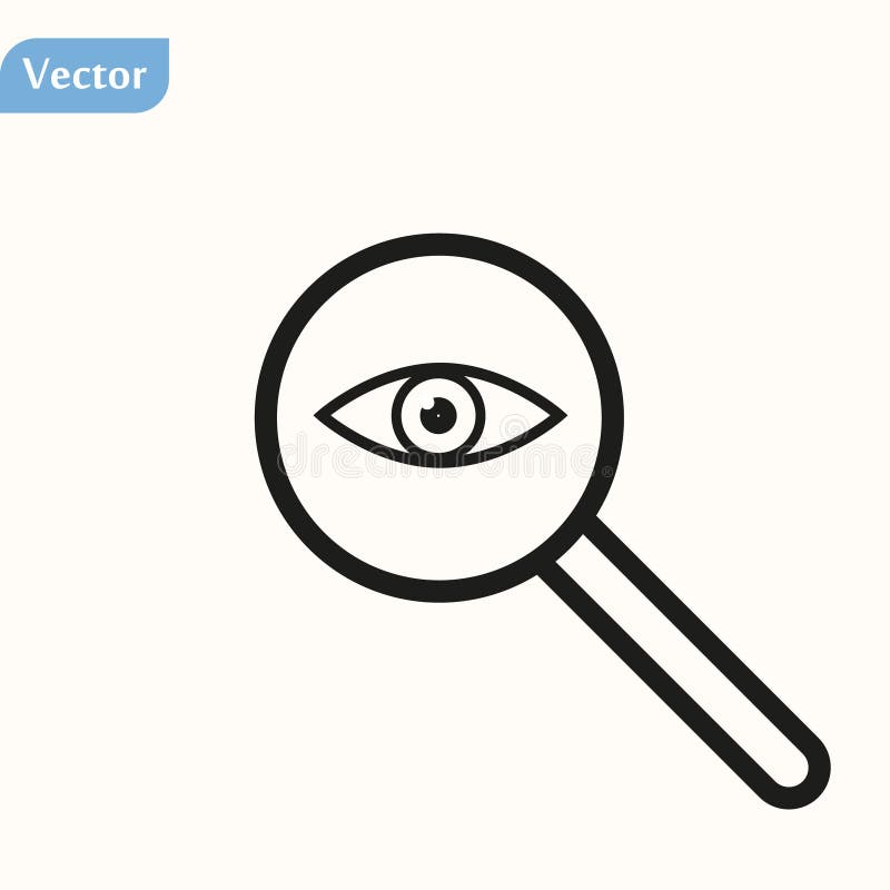 Search Eye Icon Isolated on White Background. Search Eye Logo Symbol ...