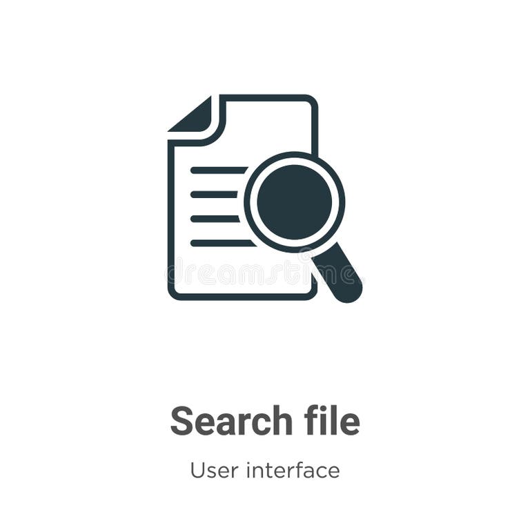 Search File Vector Icon on White Background. Flat Vector Search File ...