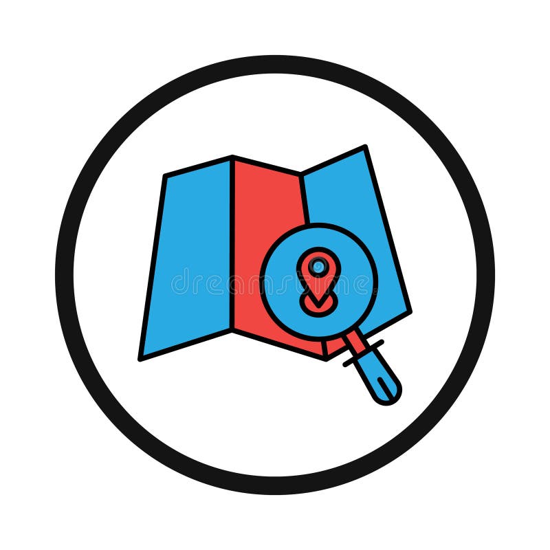 Search, Find, Location, Magnifying Glass, Pin, Location Find Icon Stock ...