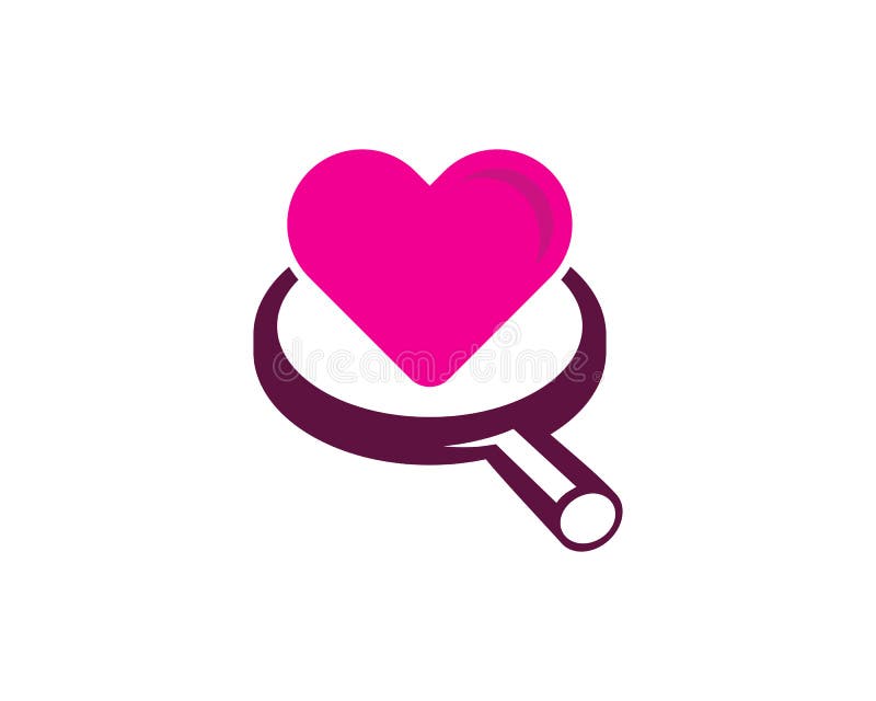 Search Find Love Icon Logo Design Element Stock Vector - Illustration ...