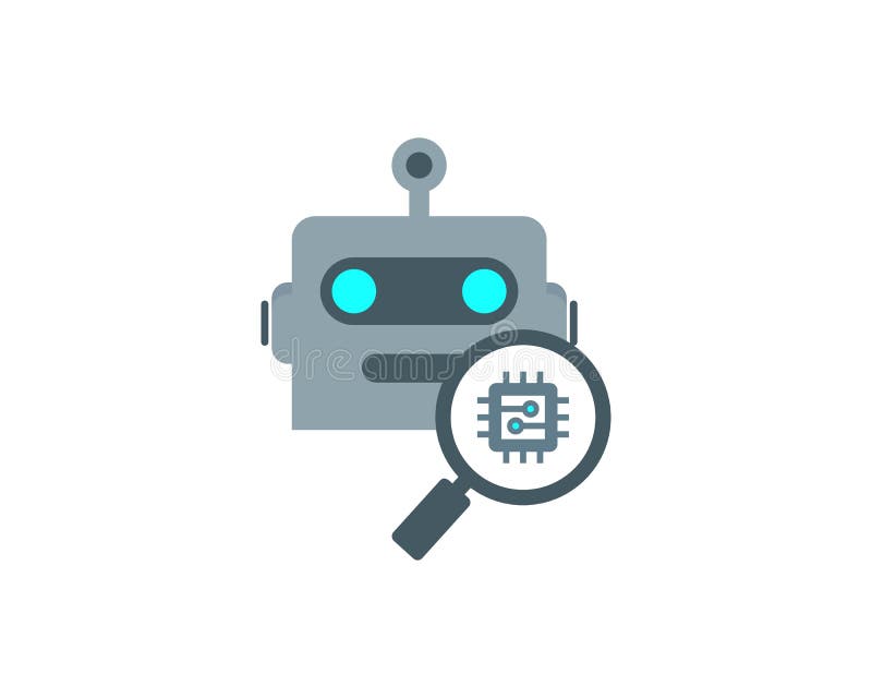 Search Find Robot Icon Logo Design Stock Vector - Illustration of ...