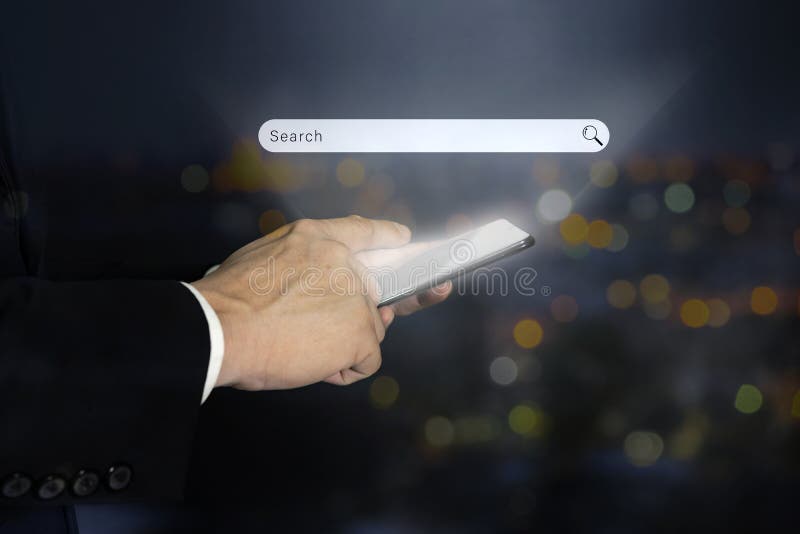 Search, Find and SEO Internet Concepts. Smartphone User and Web Search ...