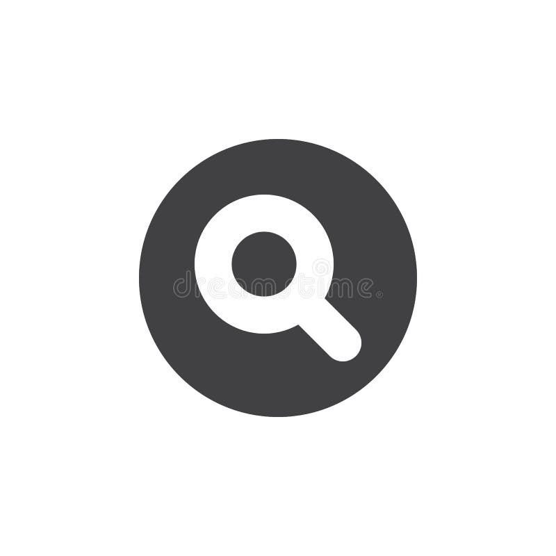Search Flat Icon. Round Simple Button, Circular Vector Sign Stock ...