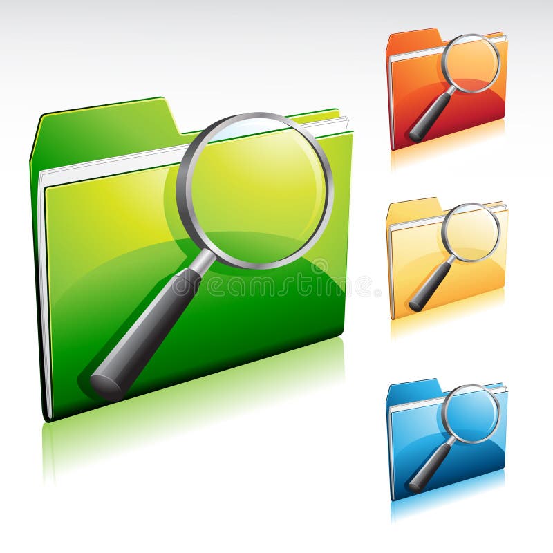 Folder Icon stock vector. Illustration of search, reflection - 16211936
