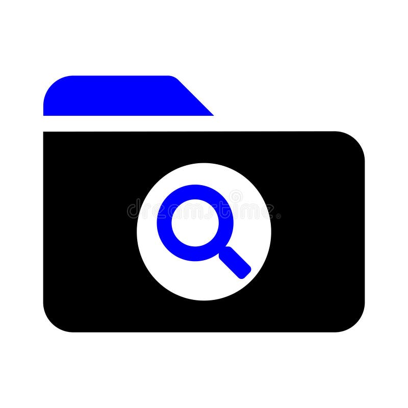Search Folder Icon stock vector. Illustration of graphic - 198434073
