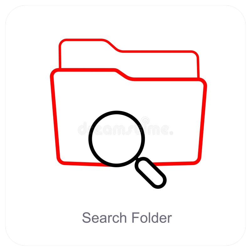 Search Folder and Folder Icon Concept Stock Vector - Illustration of ...