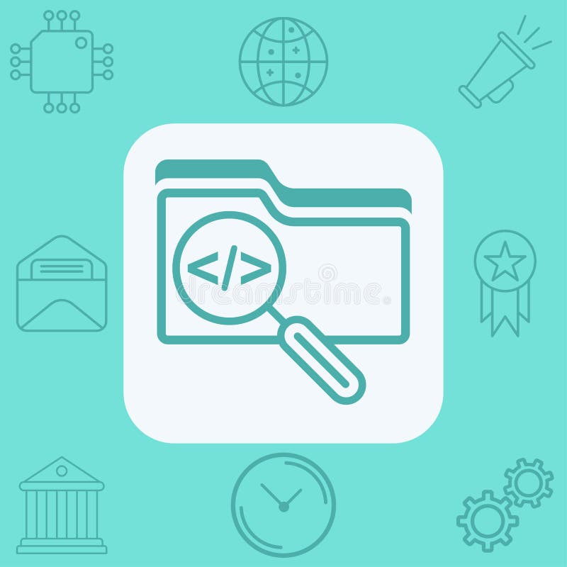 Search Folder Vector Icon Sign Symbol Stock Illustration - Illustration ...