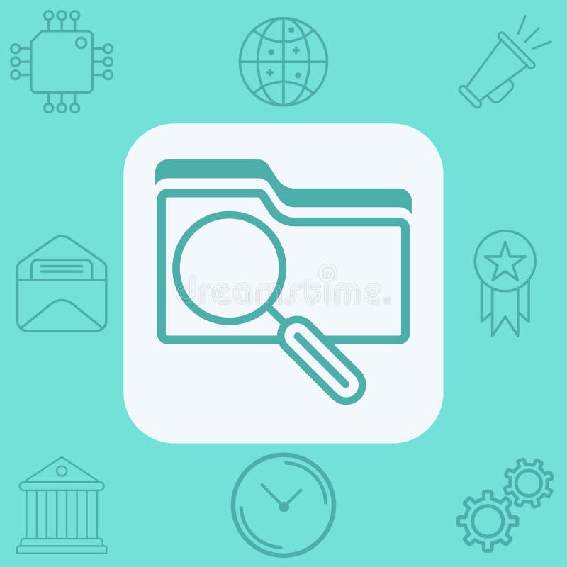 Search Folder Vector Icon Sign Symbol Stock Illustration - Illustration ...