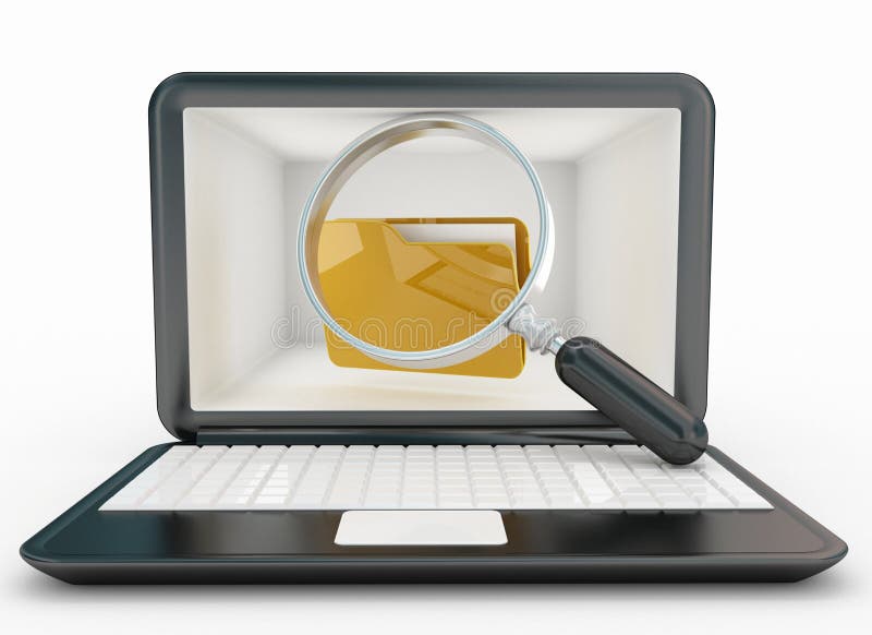 Computer Search or System Update Stock Photo - Image of magnifier ...