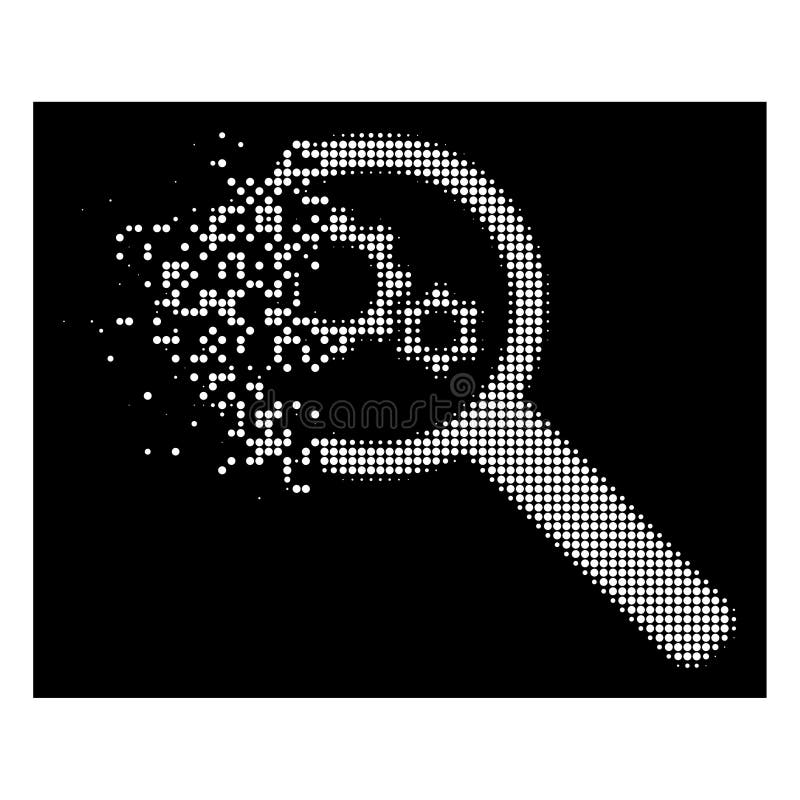 Bright Dust Pixelated Halftone Search Gears Tool Icon Stock Vector ...