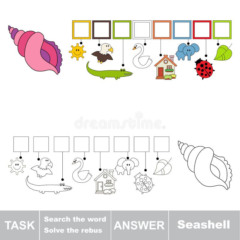 Search the Hidden Word, the Simple Educational Kid Game. Stock Vector ...