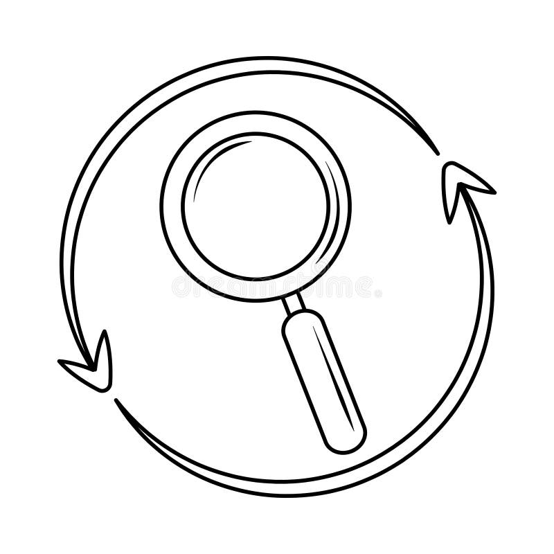 Search Icon, Arrows Browser Refresh Line Style Stock Vector ...