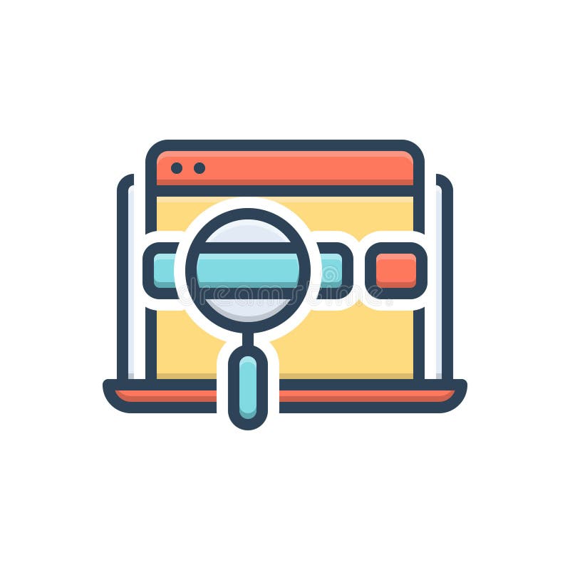 Color Illustration Icon for Search, Search Bar and Internet Stock ...