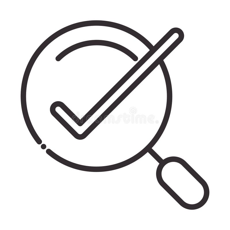 Magnifying Glass Check Mark Line Icon Stock Illustrations – 1,755 ...
