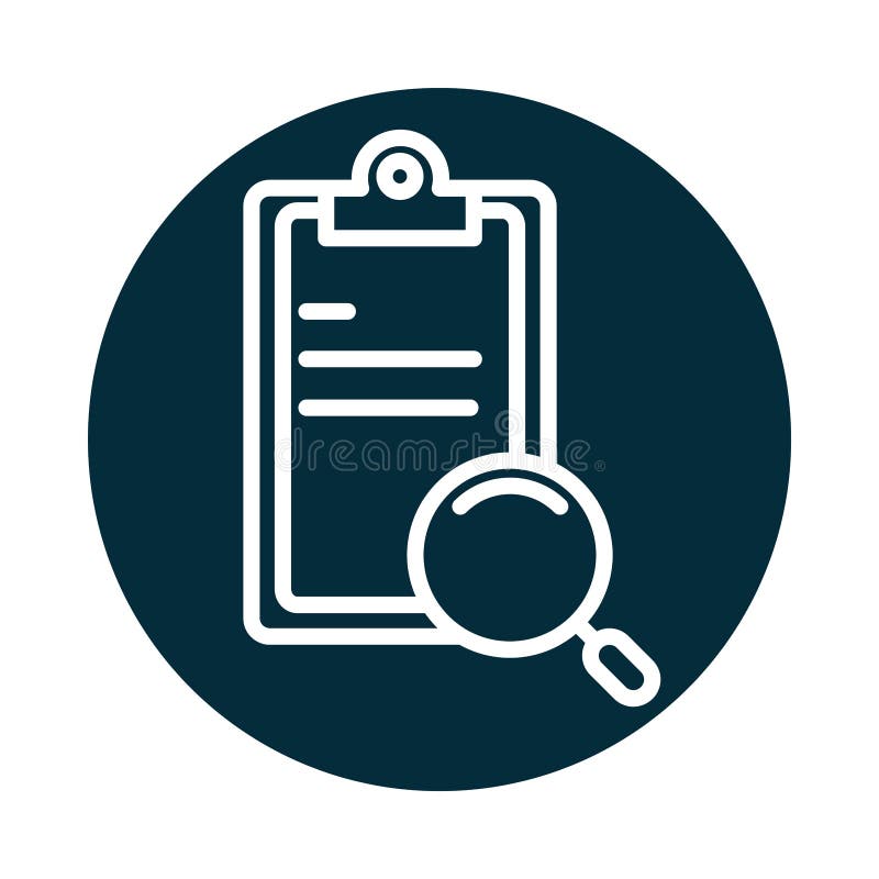 Clipboard with Magnifier Icon, Clipboard and Magnifying Glass Icon ...