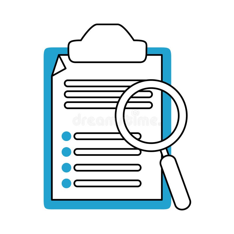 Clipboard with Magnifier Icon, Clipboard and Magnifying Glass Icon ...