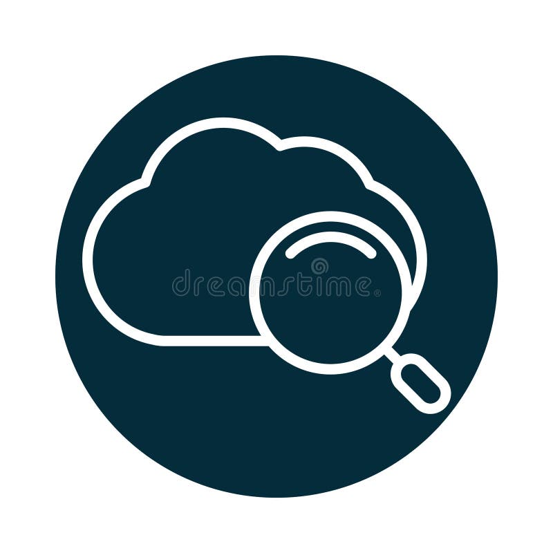 Search Icon, Cloud Computing Explore Internet Data Block and Line Icon ...