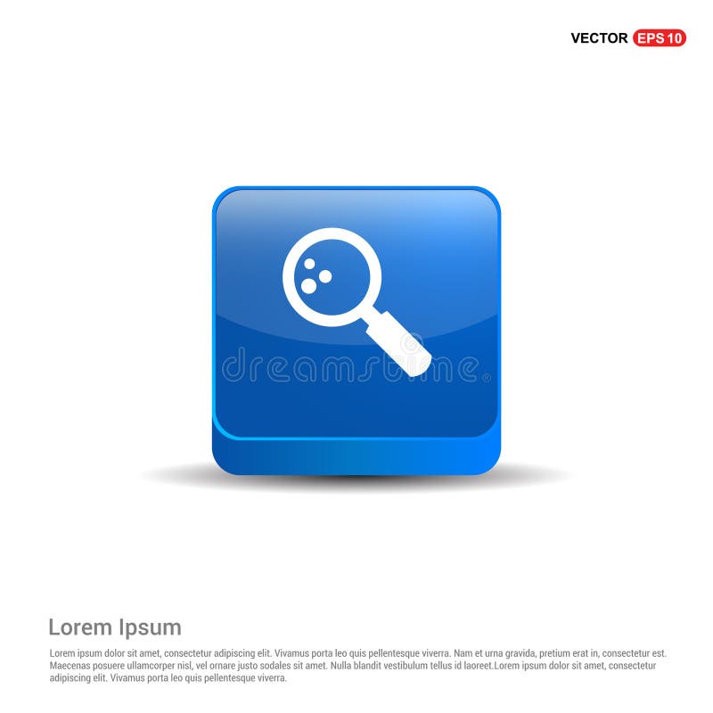 Search Icon - 3d Blue Button Stock Vector - Illustration of white ...