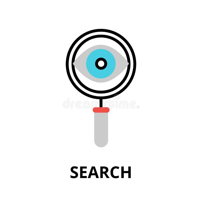 Search Icon, Flat Thin Line Vector Illustration Stock Vector ...