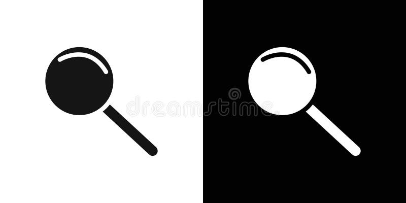 Search Icon Flat Vector Set Outline Stock Vector - Illustration of seek ...
